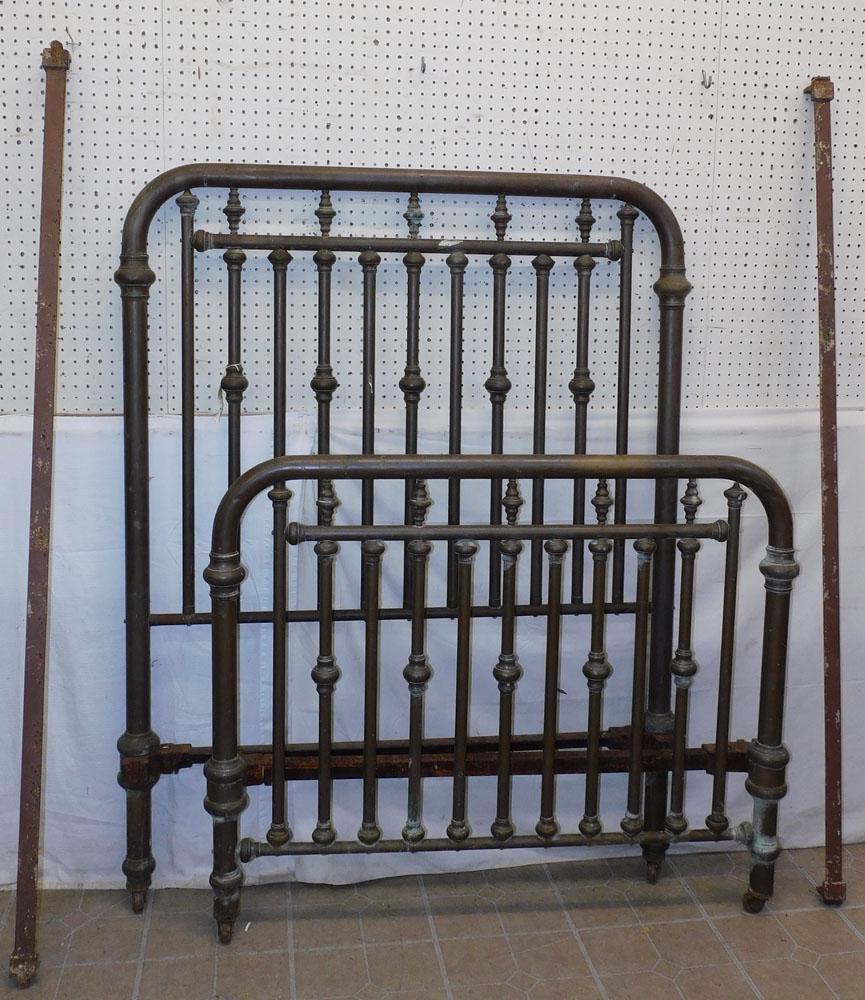 Antique Full Size Brass Bed With Rails