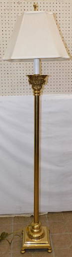 Brass Corinthian Column Floor Lamp