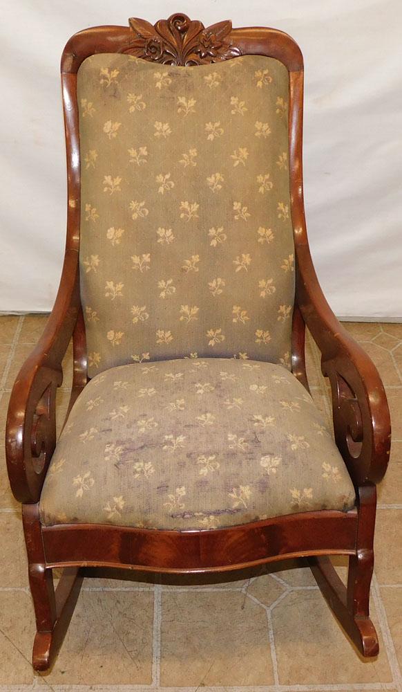 Antique Mahogany Child's Victorian Lincoln Style Rocker