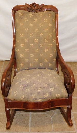 Antique Mahogany Child's Victorian Lincoln Style Rocker