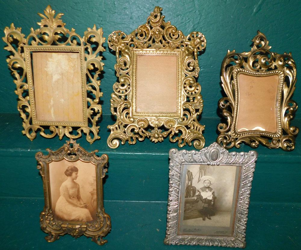 Lot Brass & Silver Plate Picture Frames Auction