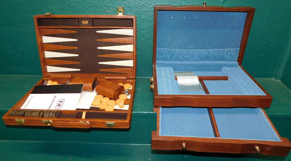 Jewelry Box & Backgammon Game In Case