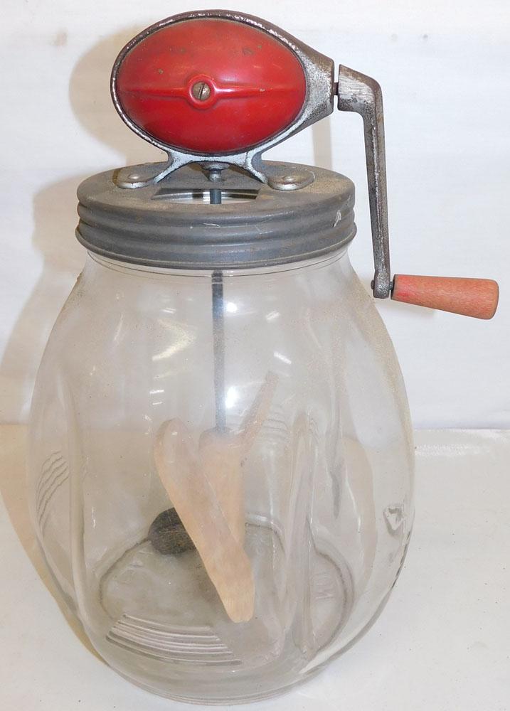 Antique Glass Butter Churn By Dazey