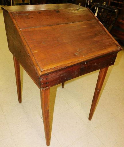 Antique Primitive Walnut School Masters Desk