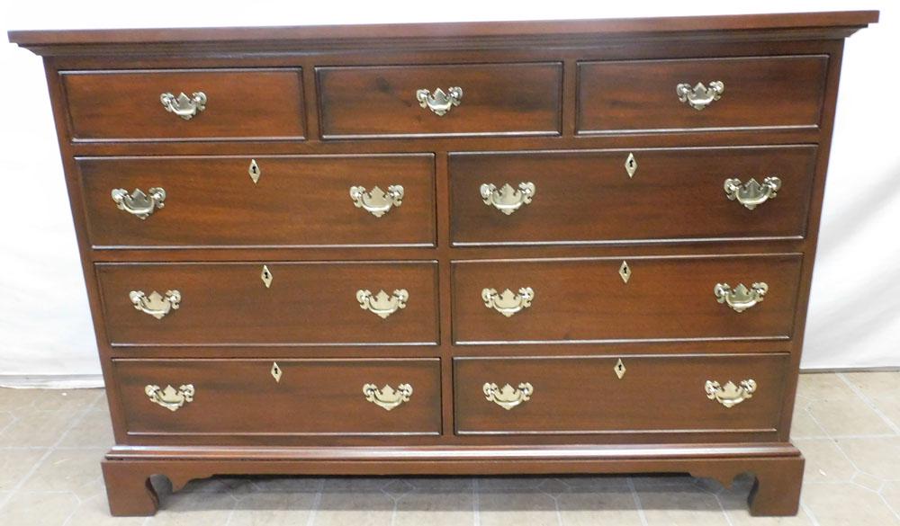 Mahogany 9 Drawer Chest By Craftique Auction