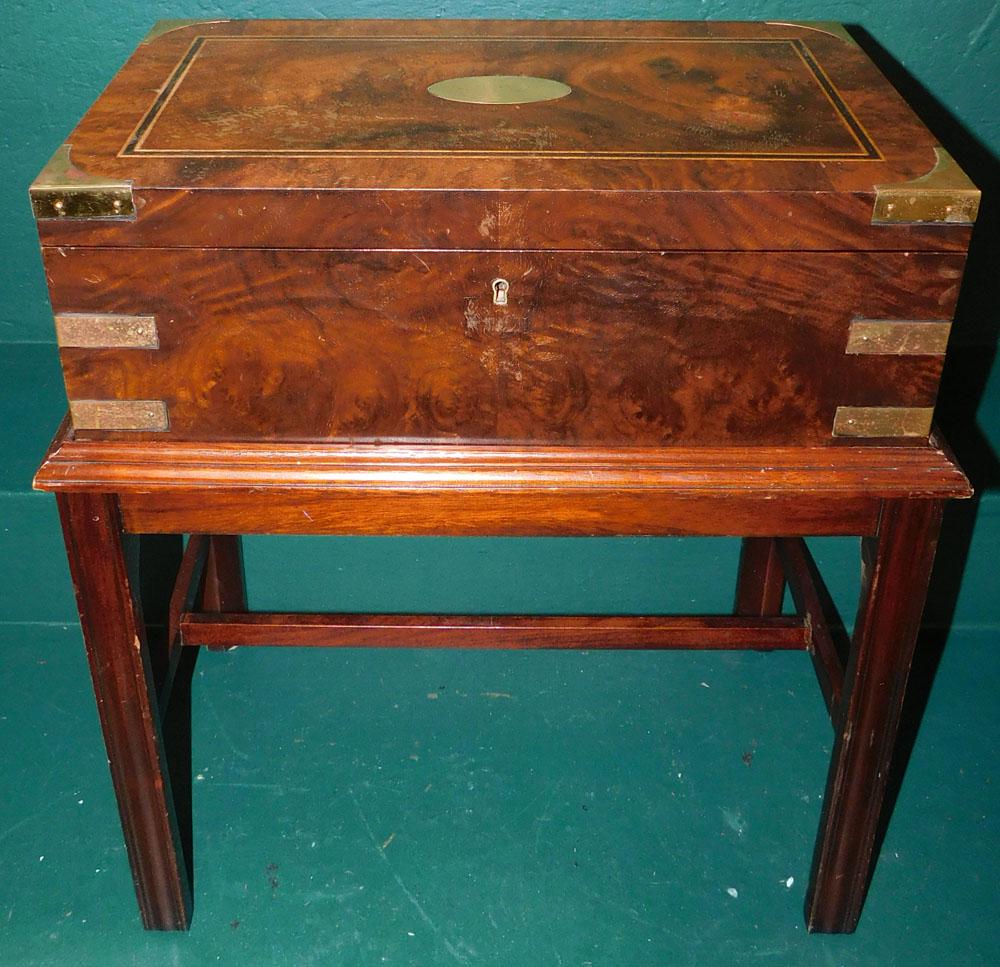 Mahogany Brass Bound Box On Stand By South Hampton Auction