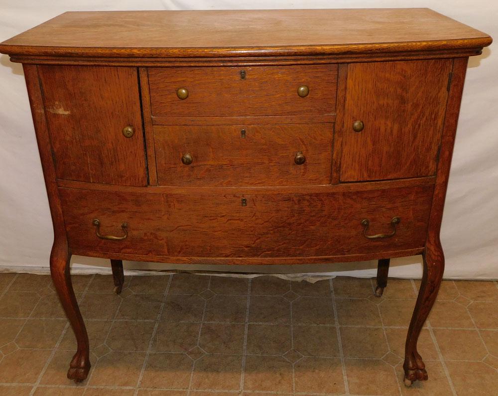 Antique Tiger Oak Server Auction