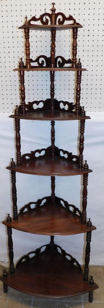 Victorian Walnut Corner Whatnot Shelf Auction