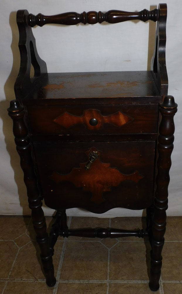 Antique Walnut Smoking Stand Auction