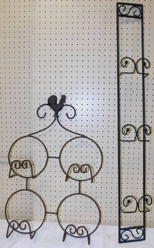 Two Metal Wall Hanging Plate Racks