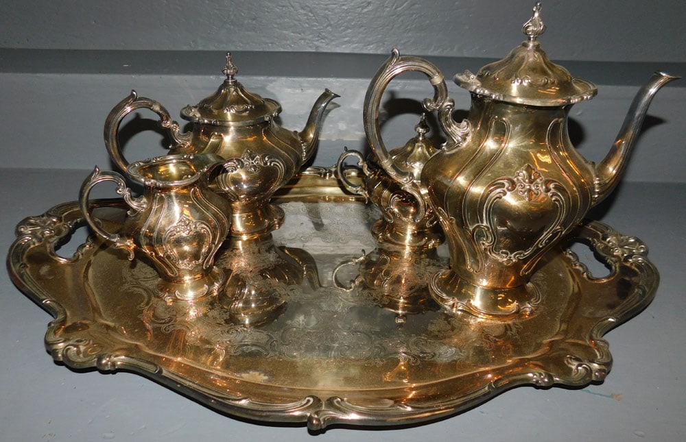 5 Pc Silver Plate Tea Set By Gorham