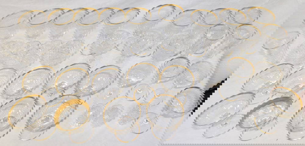 Lot Gold Rim Stemware Auction