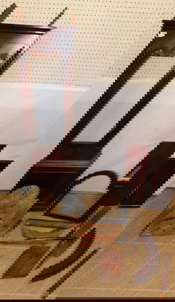 19th C Mahogany Grandfather Clock Parts Auction