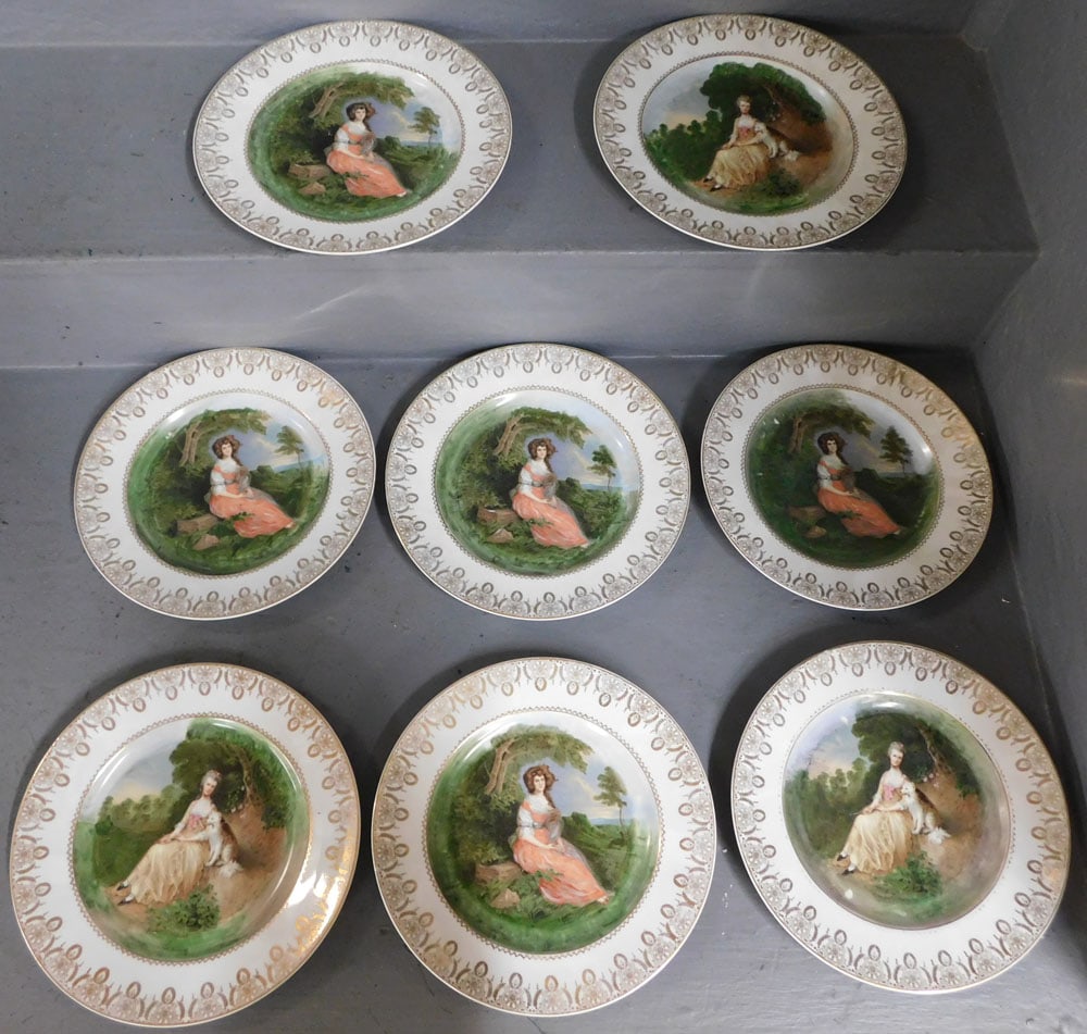 Lot Of 8 Hand Painted Carlsbad Portrait Plates Auction