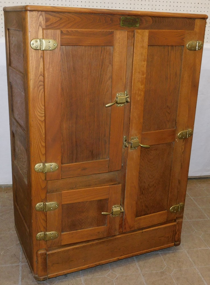 Antique Oak 3 Door Ice Box, (leonard's Polar King, Grand Rapids ...