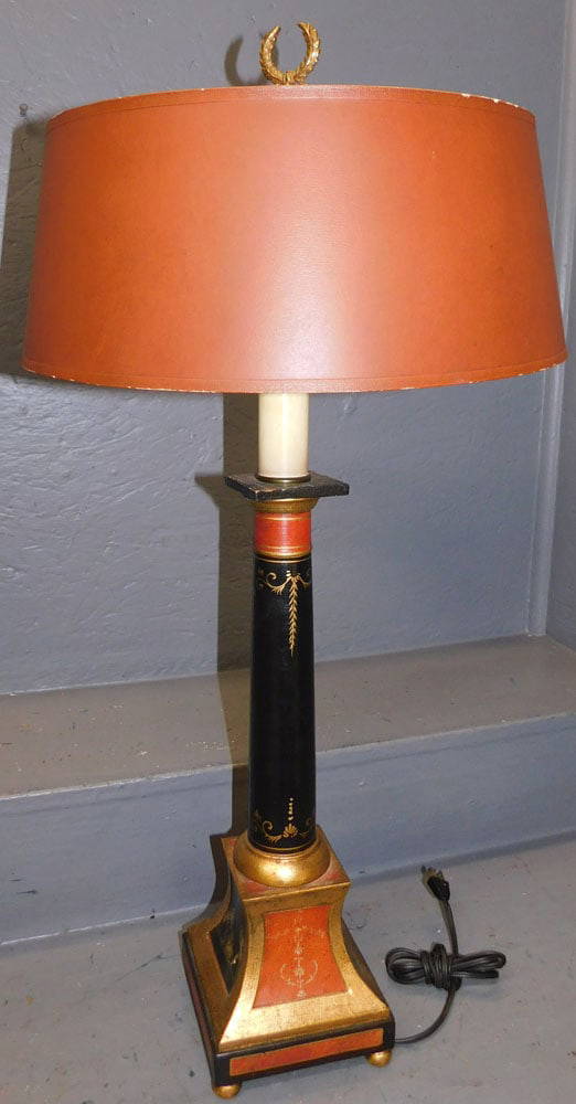 Paint Decorated Lamp Auction