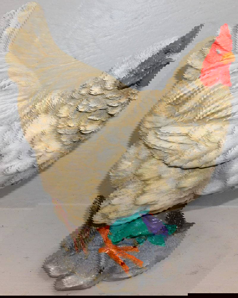 Large Hand Painted Chicken Auction