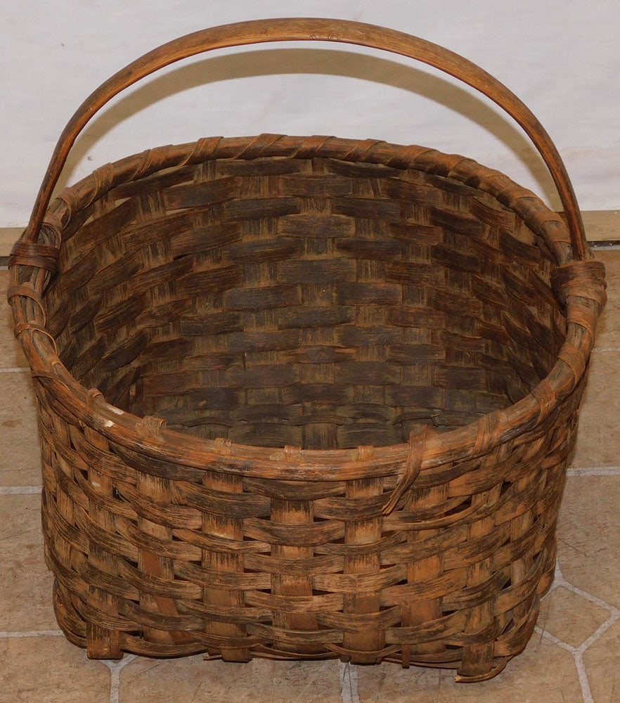 Antique Split Oak Basket Auction