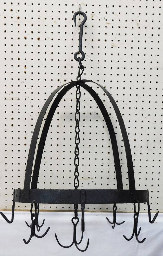 Antique Wrought Iron Meat Rack With Hooks Auction
