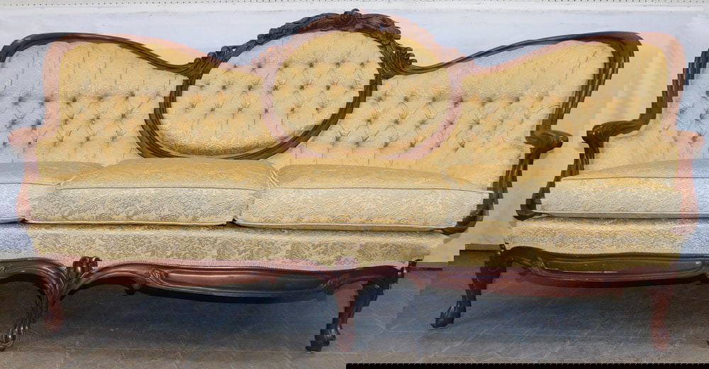 Carved Mahogany Victorian Style Sofa Auction