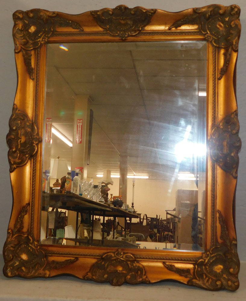 Ornate Gilded Frame Bevel Mirror Auction