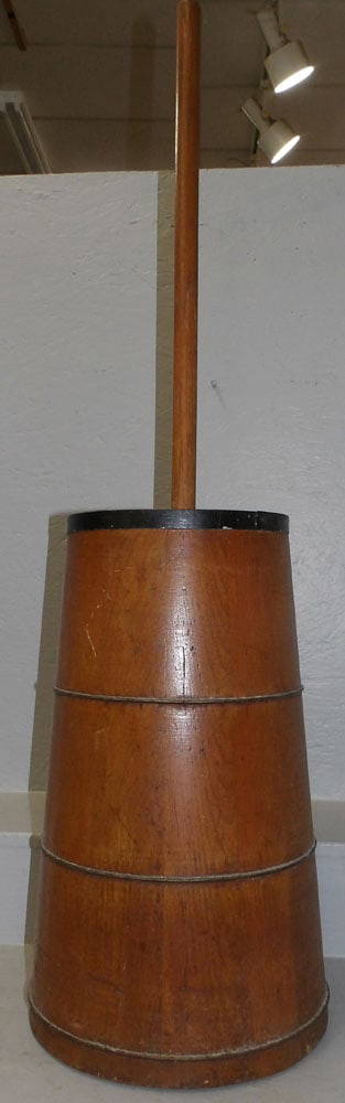 Antique Pine Butter Churn With Dasher Auction