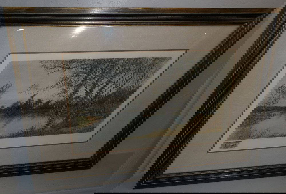 Framed Etching By Benjamin Lander Auction