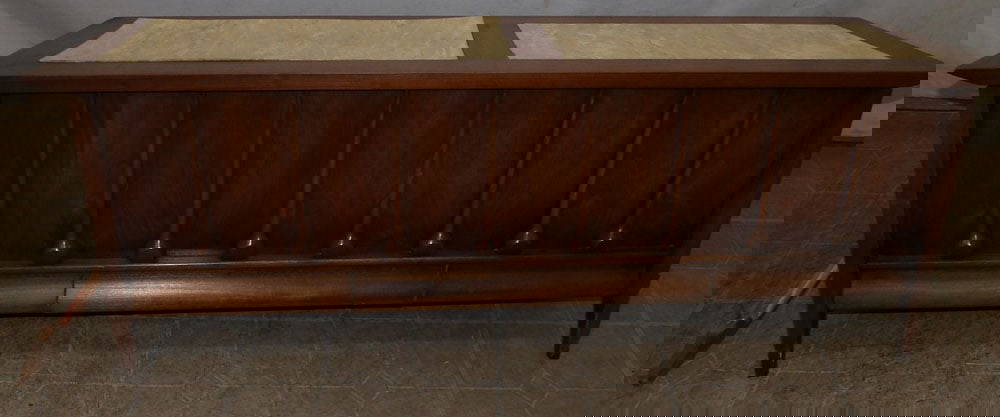 Mid Century Modern Walnut Blanket Chest With Faux Marble Top Inserts ...