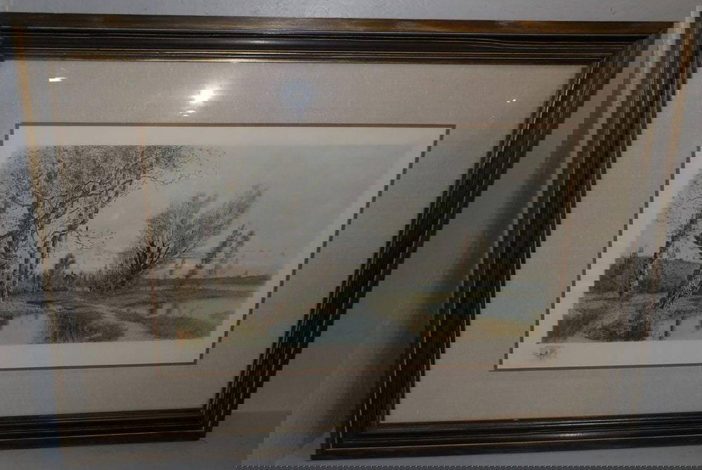Framed Etching By Benjamin Lander Auction