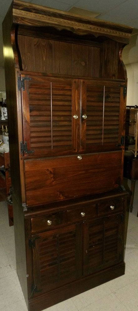 Two Piece Pine Mirror Back Shutter Door Bar Cabinet - Jul 23, 2025 ...