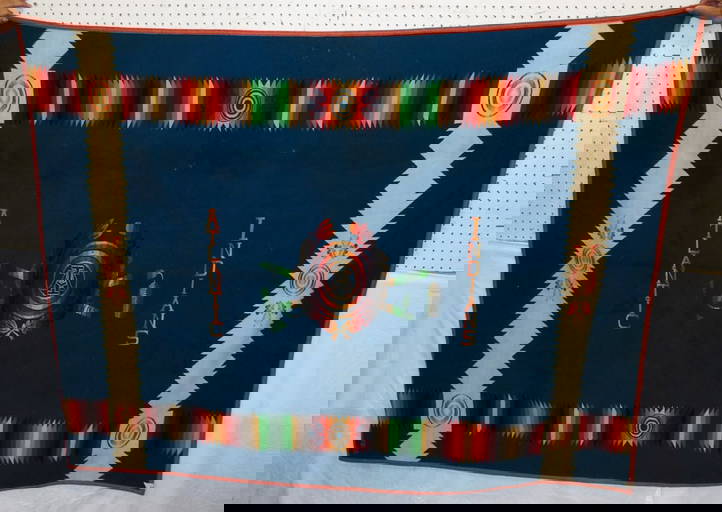 4'10" By 6' 5" Vintage Native American Wool Blanket