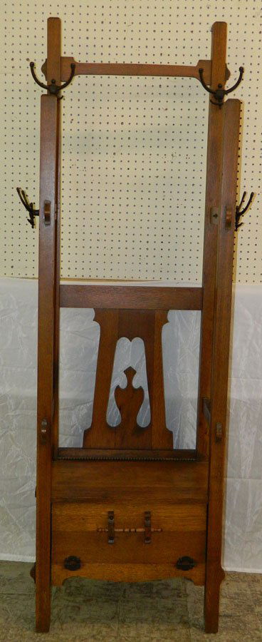 Mission Oak Stickley Style Hall Tree.