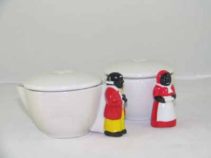 Black Americana Mammy And Uncle Mose Creamer And Sugar