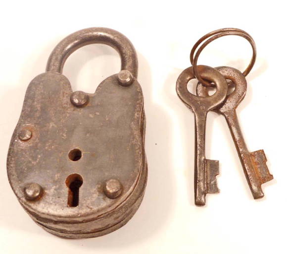 Small Cast Iron Padlock W/ Keys