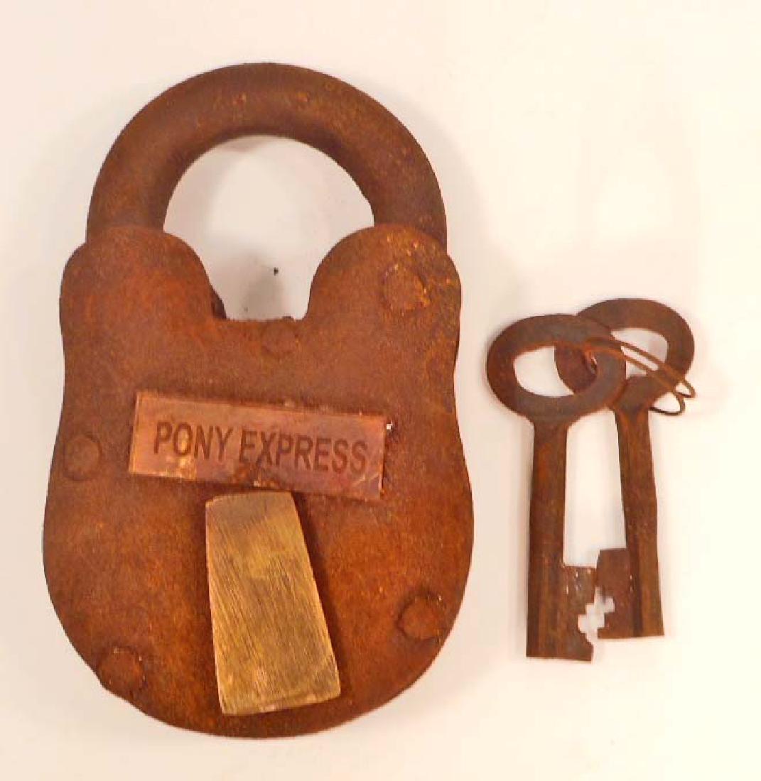 Cast Iron Pony Express Padlock With Keys