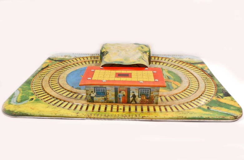 Vintage Automatic Toy Co. Tin Litho Train Track Playset