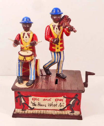 Black Americana Cast Iron Spic And Span Mechanical Bank