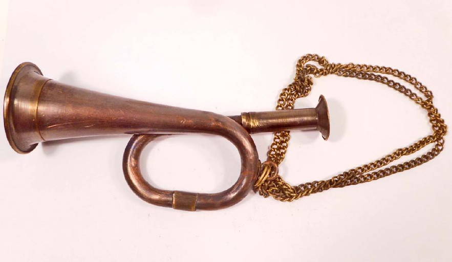 Solid Brass Mini Bugle W/ Chain