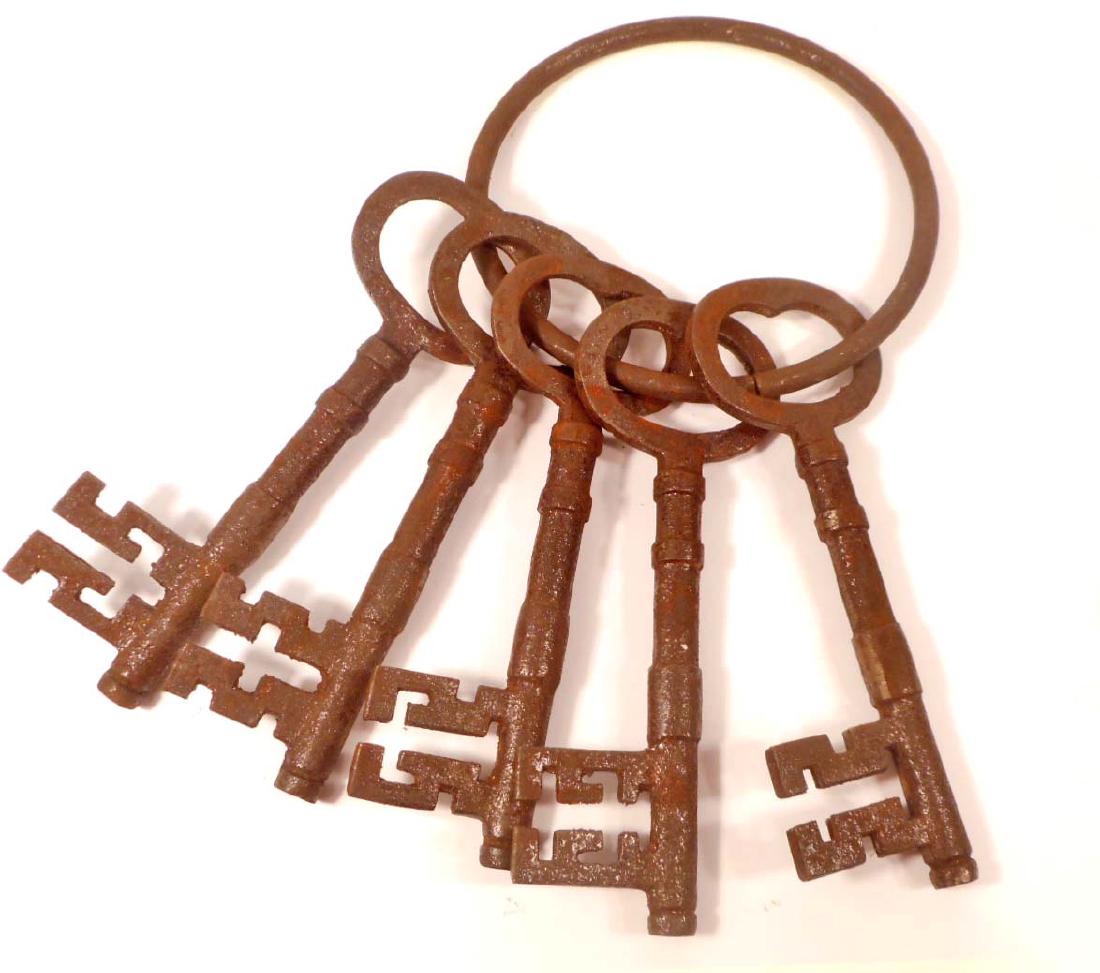 Set Of 5 Cast Iron Mission Keys