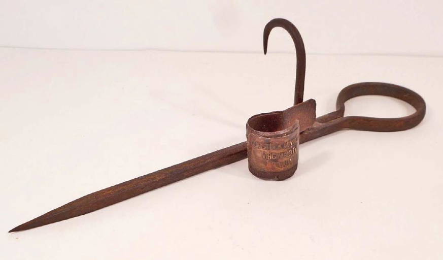 Cast Iron Comstock Mining Co. Miner's Candlestick