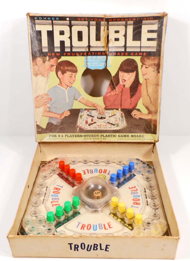 VINTAGE 1965 KOHNER BROS. TROUBLE BOARD GAME IN