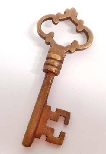 Solid Brass Fancy Skeleton Key