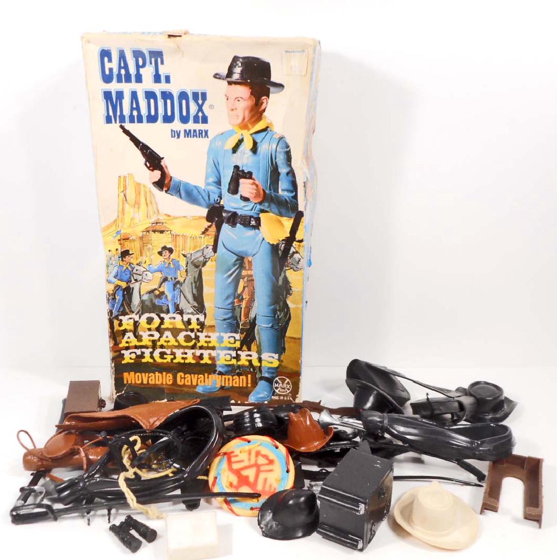Vintage Johnny West Capt Maddox Box Full Of Accessories