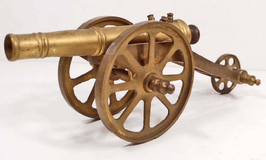 Vintage Brass Cannon 3 Wheels