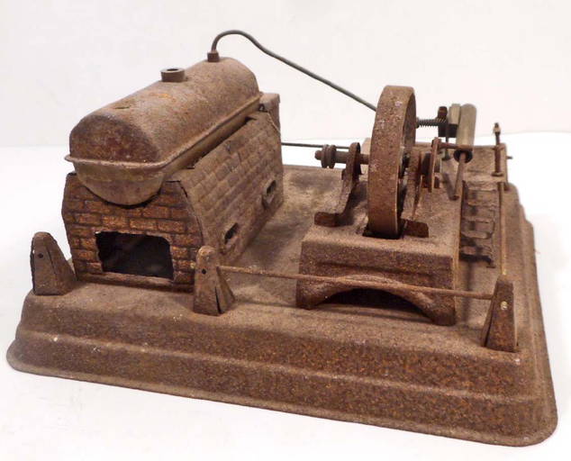 Antique Metal Mechanical Steam Engine Toy