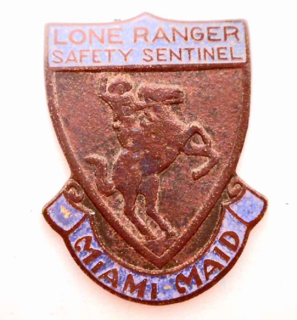 Rare 1939 Lone Ranger Safety Sentinel Miami Maid Badge
