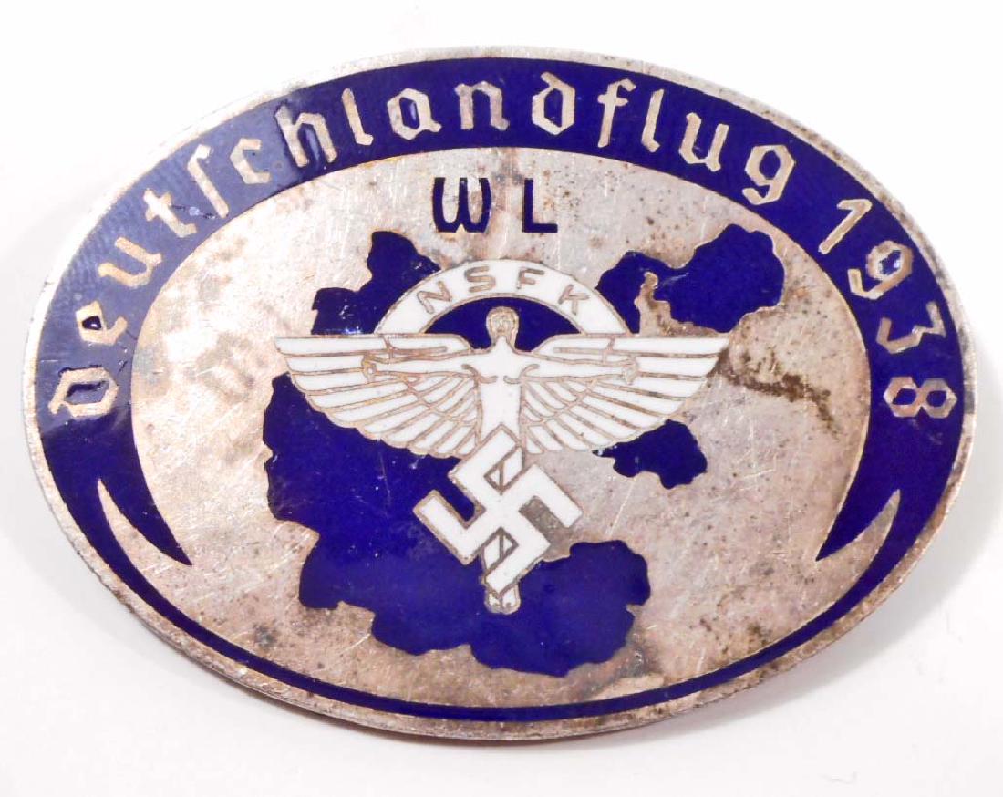 German Nazi 1938 Nsfk Enameled Glider Badge