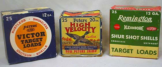 48: LOT OF 3 VINTAGE SHOTGUN SHELL BOXES - INCL. PETERS