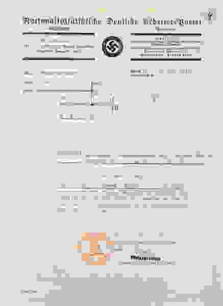 1940 Document From The German Nazi Secret Police