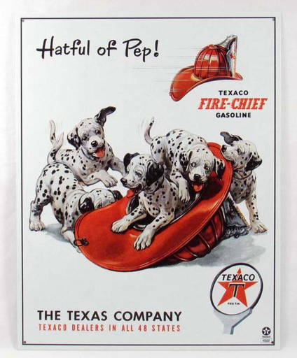 997 Texaco Fire Chief Metal Advertising Sign 1